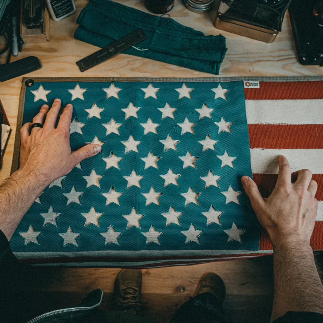 American Flag Wall Art Made from Real Fire Hose | Gold Creek Artisan
