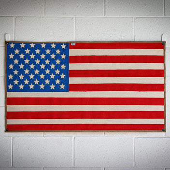American Flag Wall Art Made from Real Fire Hose | Gold Creek Artisan